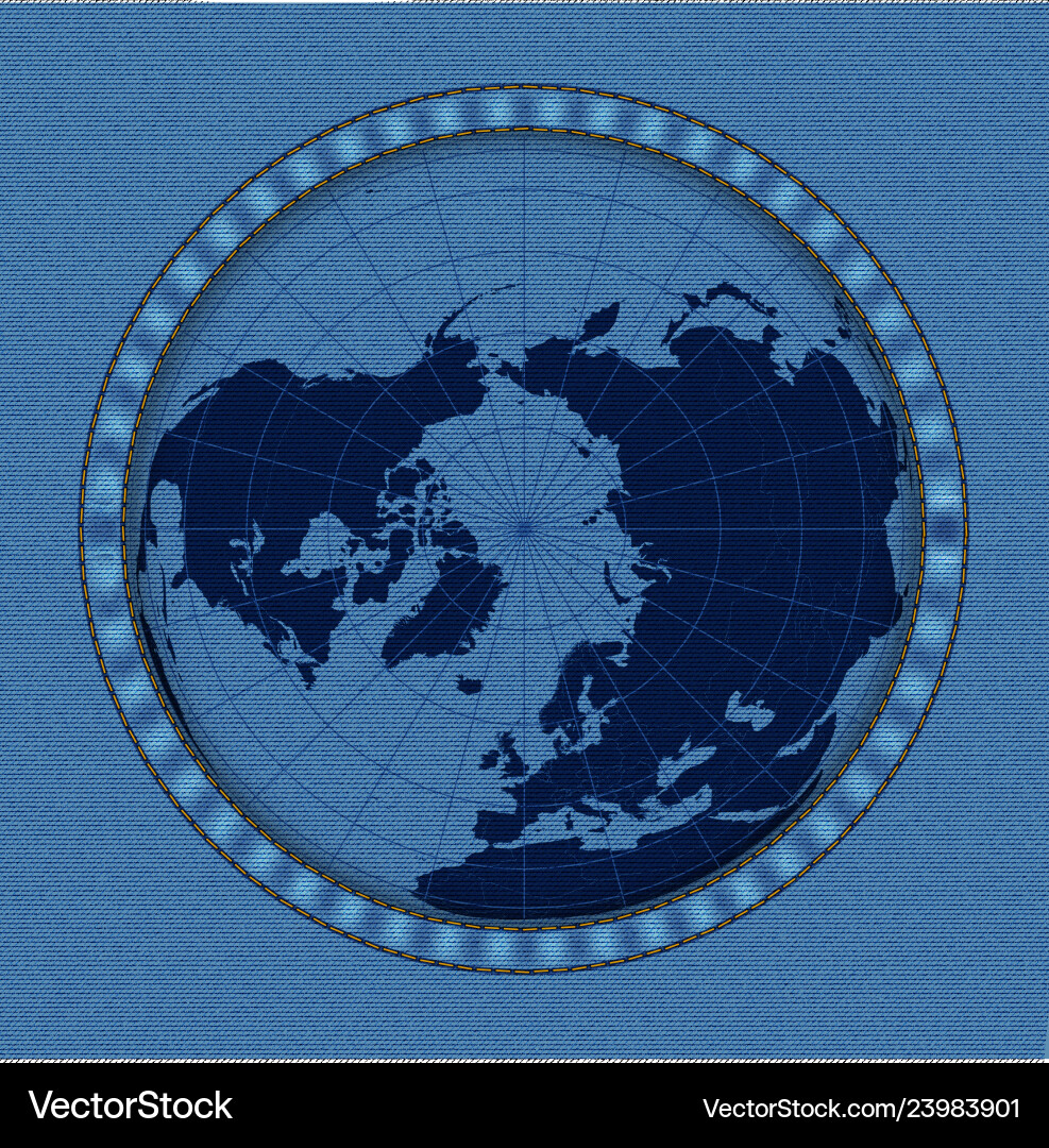 Jeans world concept with the globe on denim Vector Image