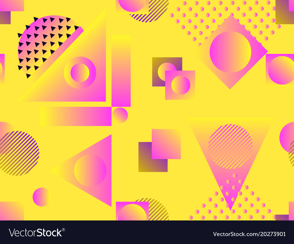Memphis seamless pattern holographic geometric Vector Image Memphis seamless pattern holographic geometric Vector Image
