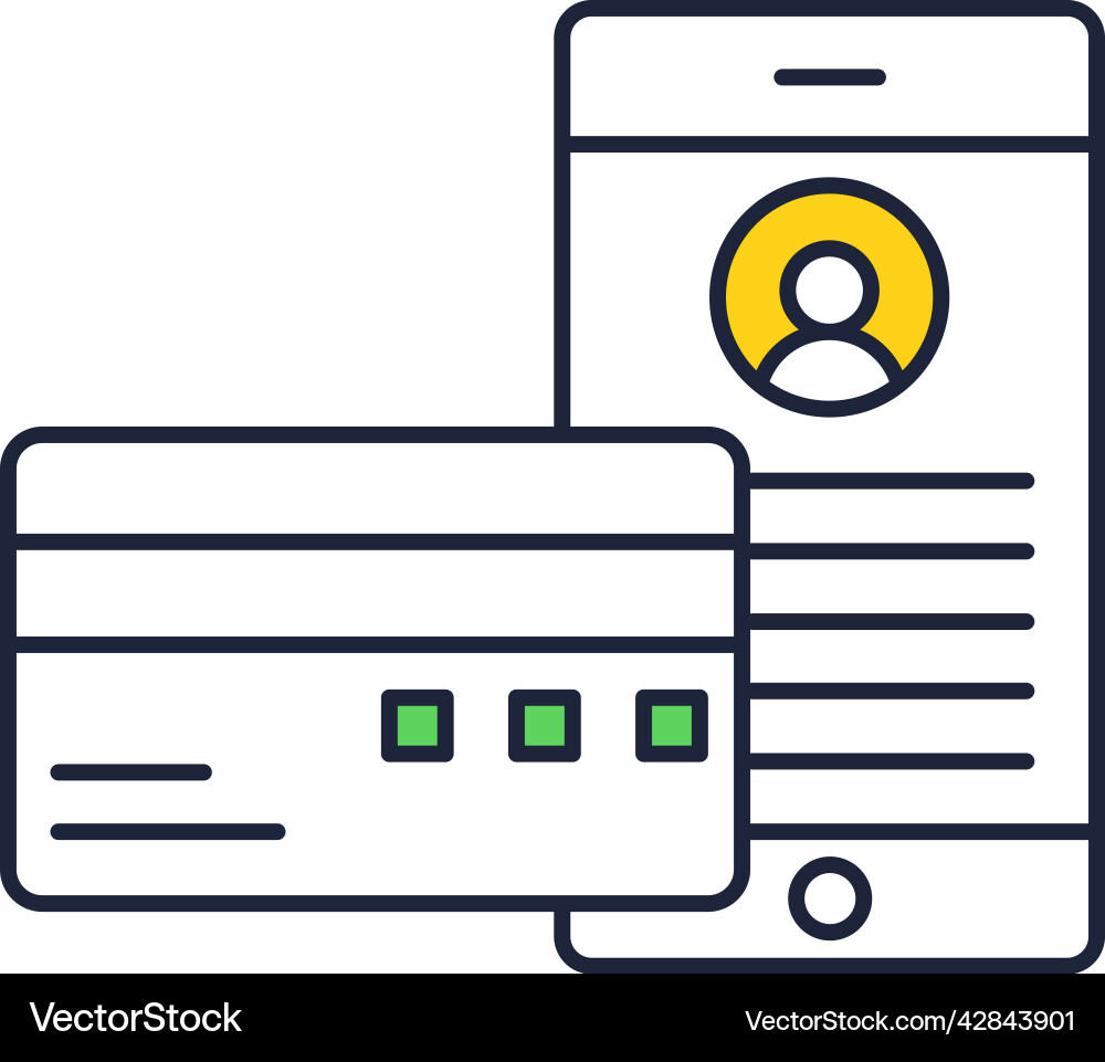 Mobile phone payment icon digital online card Vector Image