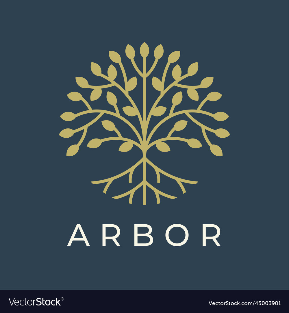 Modern tree logo design Royalty Free Vector Image