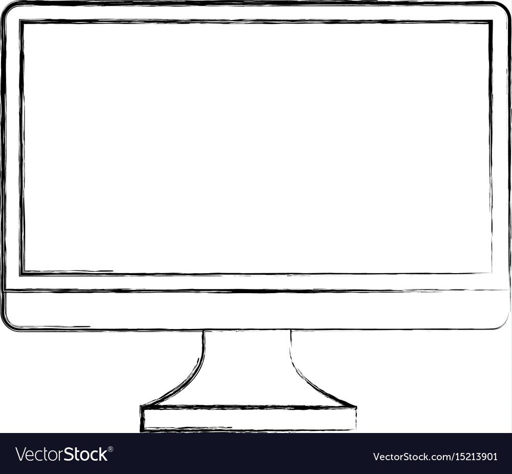 Monitor computer desktop isolated icon Royalty Free Vector