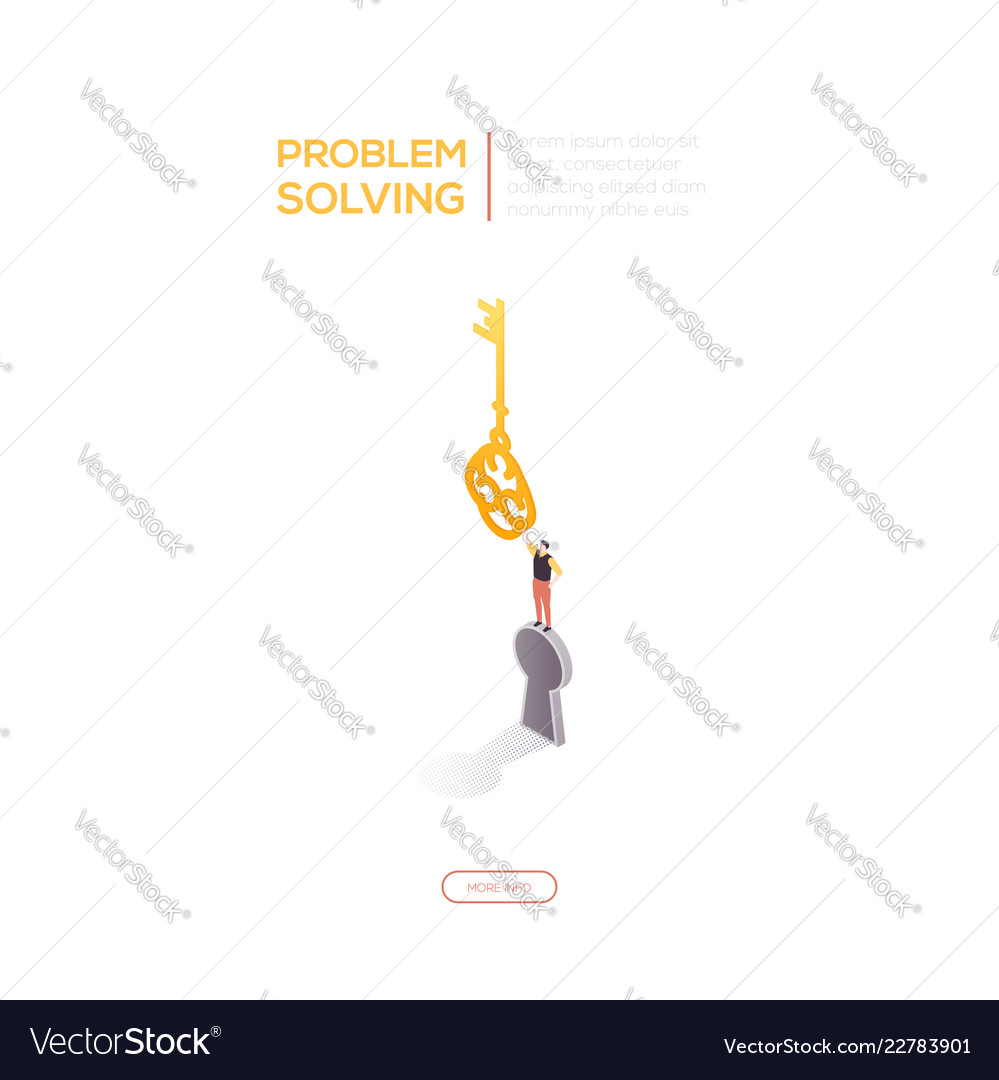 Problem solving - modern isometric web Royalty Free Vector