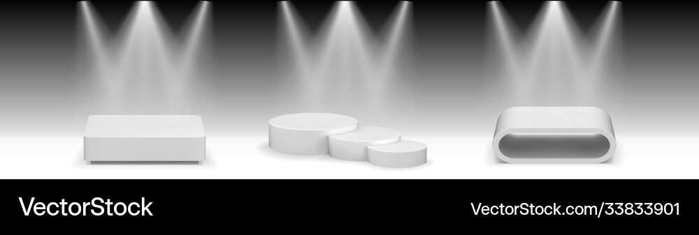 Realistic podiums set collection Royalty Free Vector Image