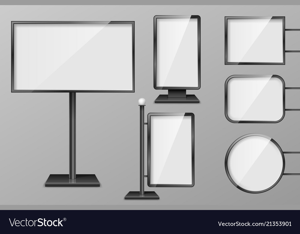 Set light boxes template outdoor 3d retail Vector Image