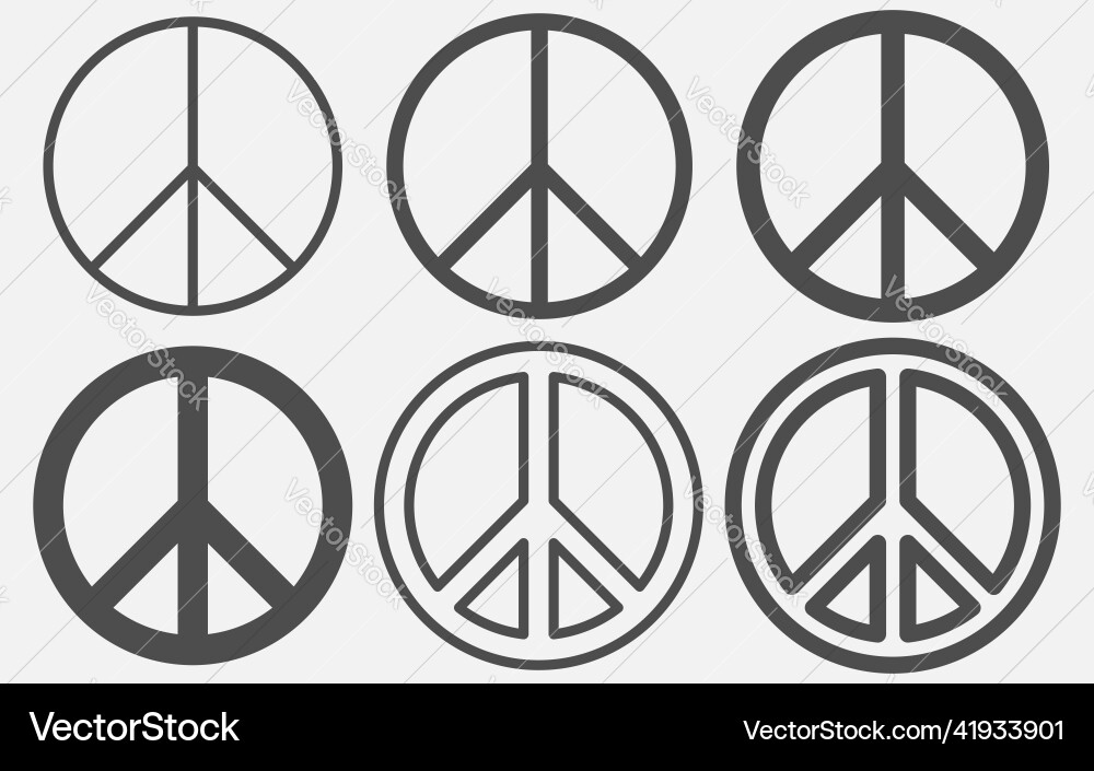 Set of peace mark peace icon Royalty Free Vector Image