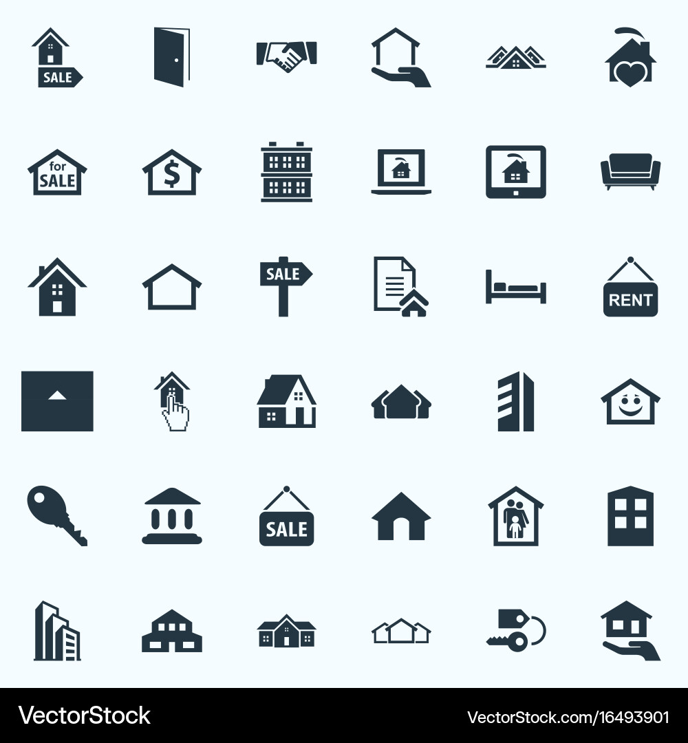Set of simple property icons Royalty Free Vector Image