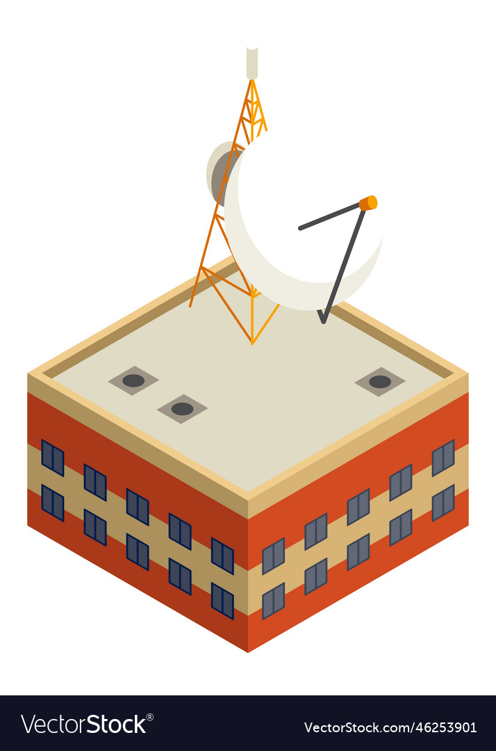 Space element isometric observatory Royalty Free Vector