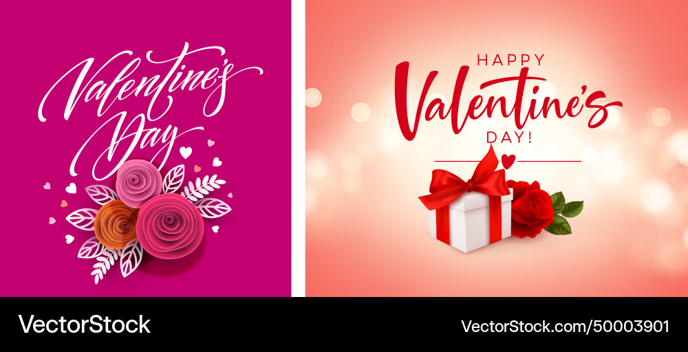 Valentine day red roses card gift Royalty Free Vector Image