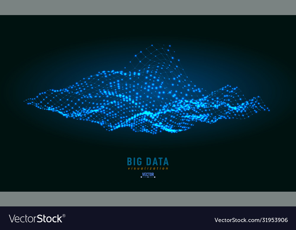 Abstract 3d big data visualization tangled Vector Image