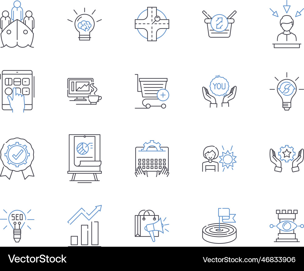 Attitude and demeanor line icons collection Vector Image