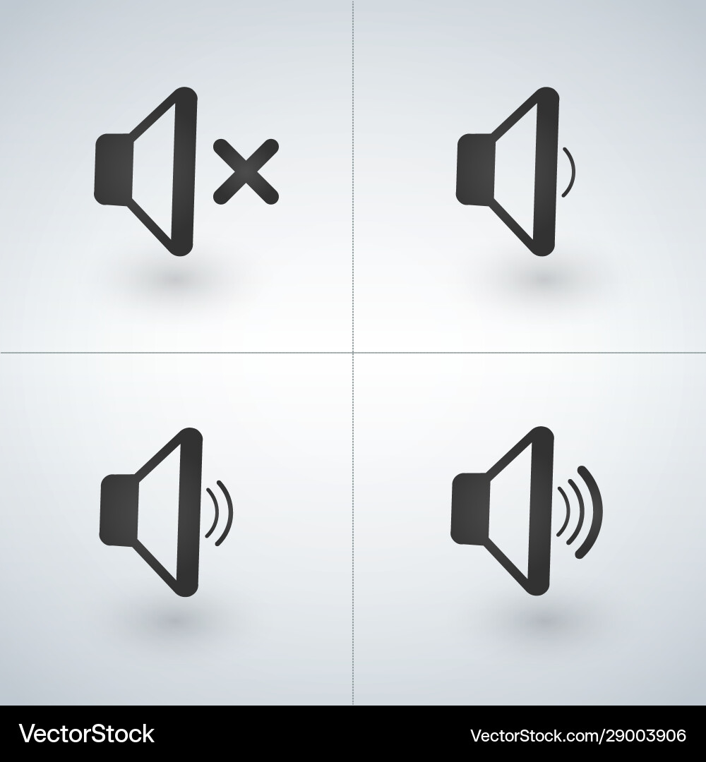 Audio speaker volume or music speaker volume icons