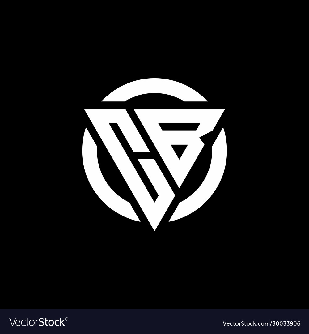 Cb logo with triangle shape and circle rounded Vector Image