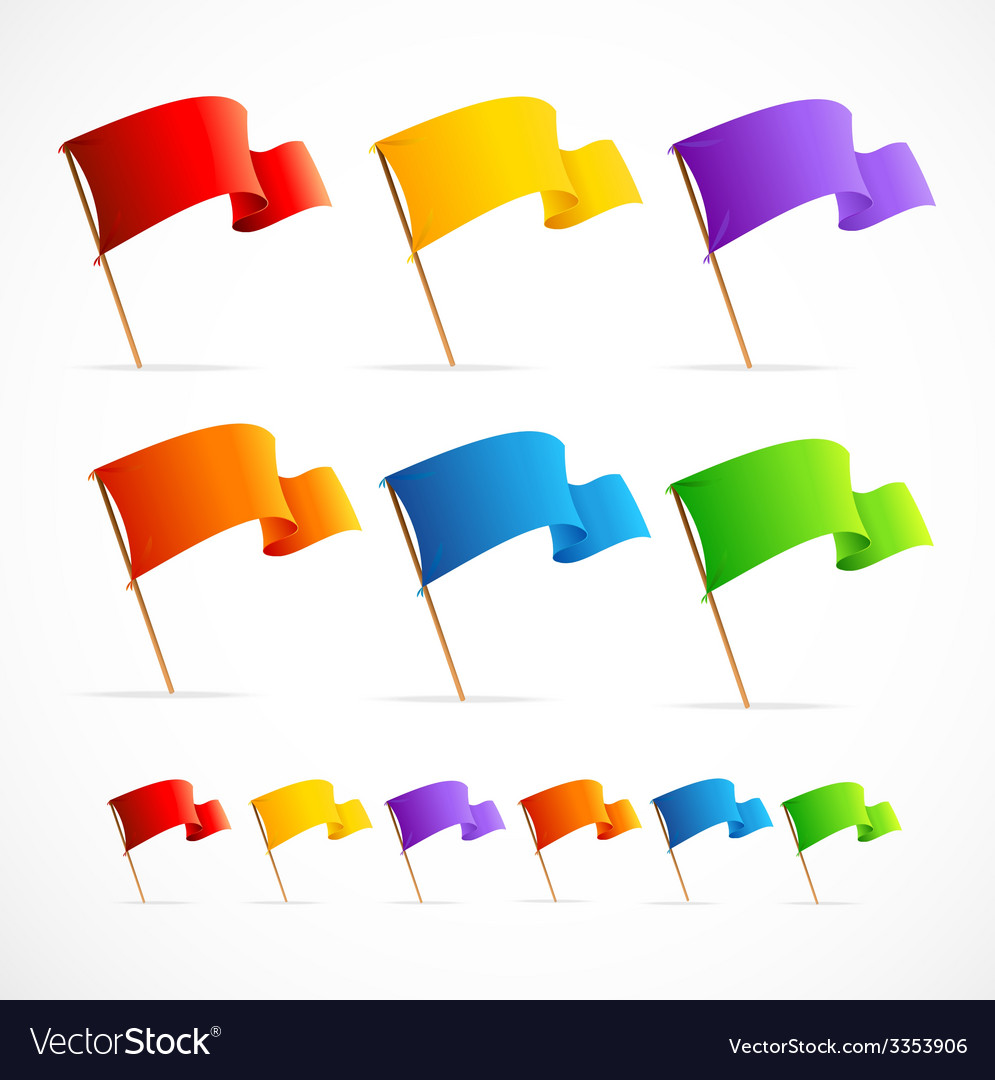 Collection different color flags Royalty Free Vector Image