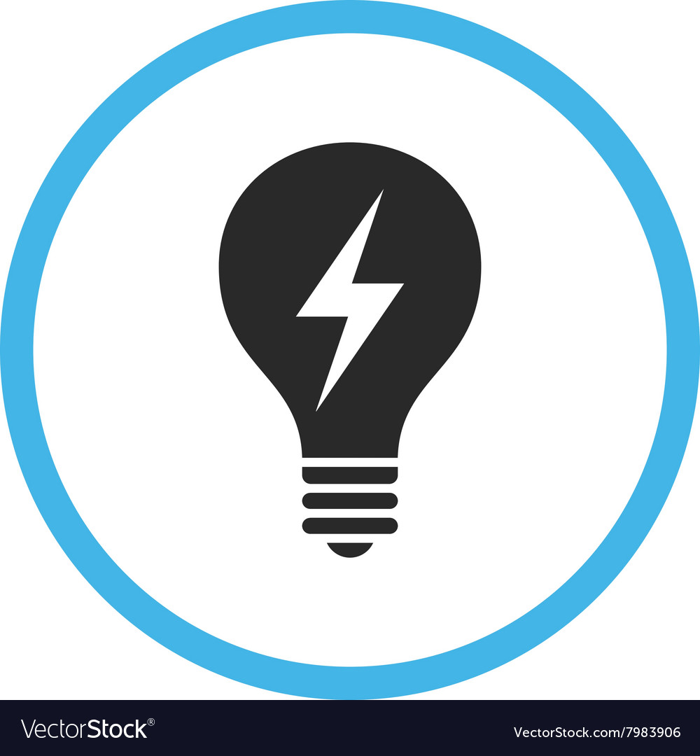 Electric bulb flat rounded icon Royalty Free Vector Image