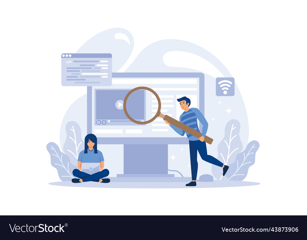 Engineer team at project development template Vector Image