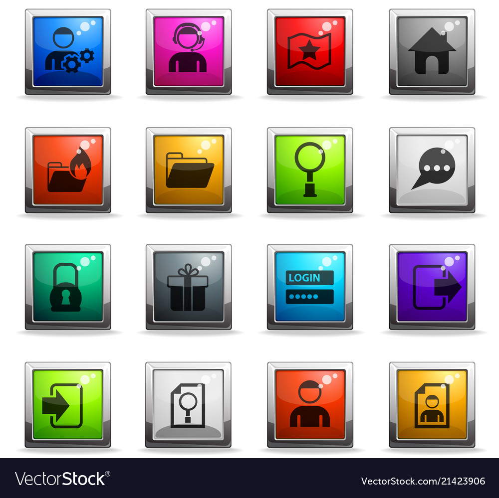 Forum interface icon set Royalty Free Vector Image