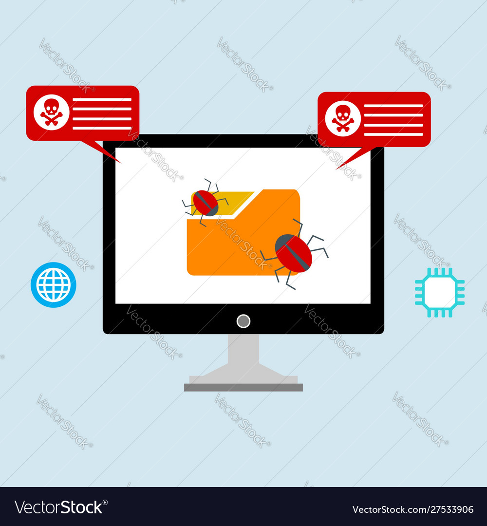 Hacker activity computeralert notification Vector Image