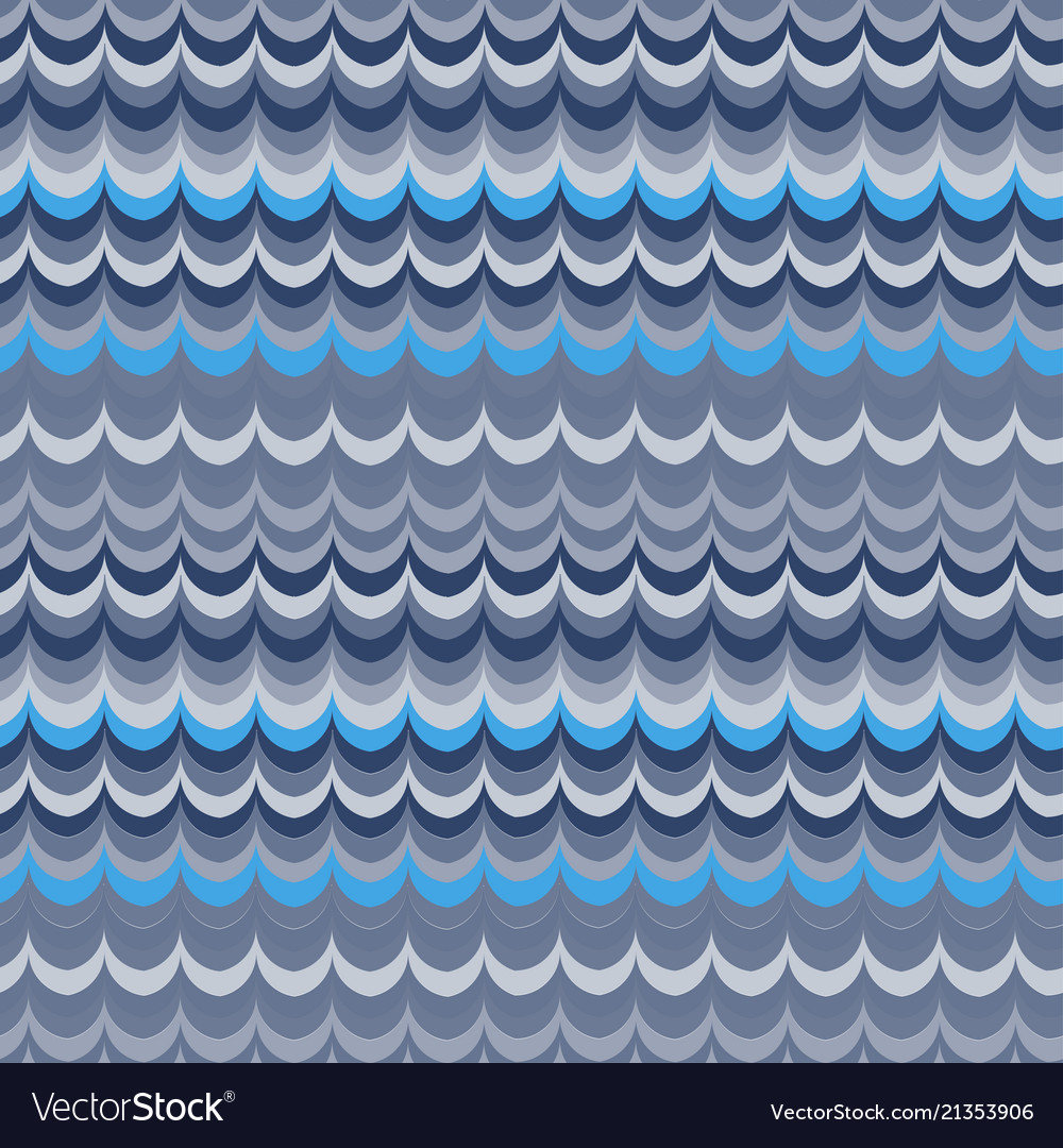 Ikat wave blue seamless pattern Royalty Free Vector Image