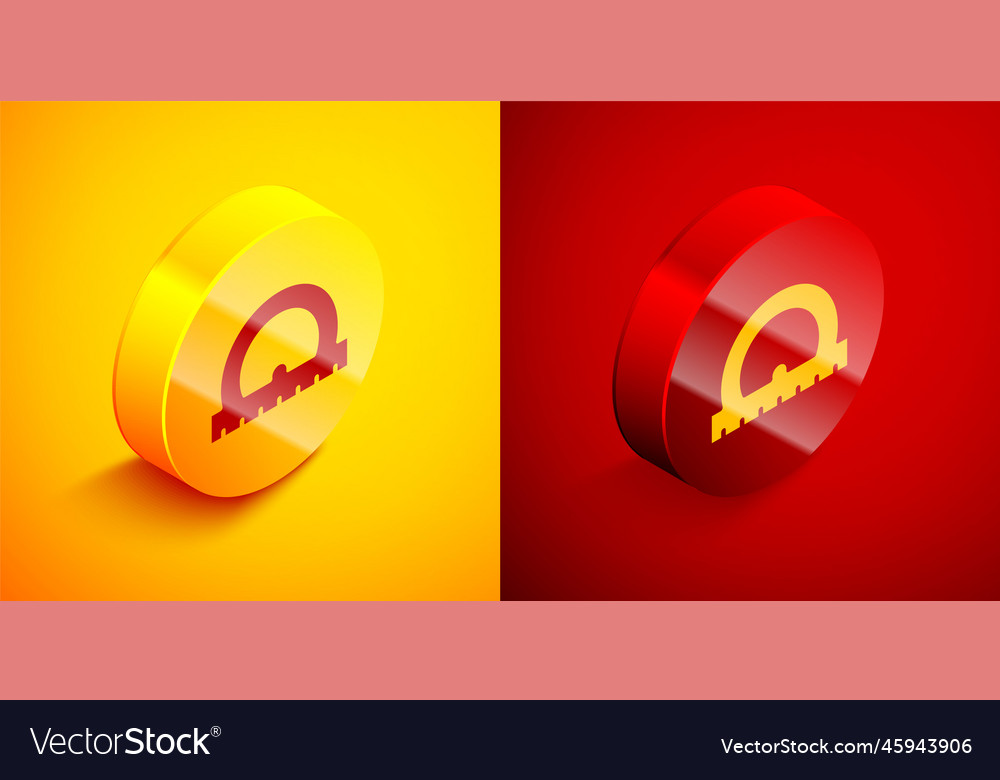 Isometric protractor grid for measuring degrees Vector Image