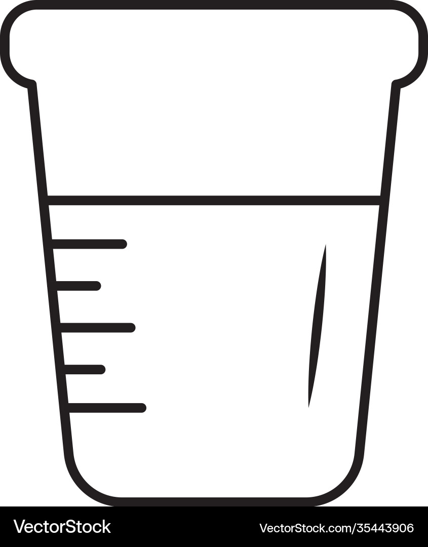Kitchen liquid measure pot utensil line style icon