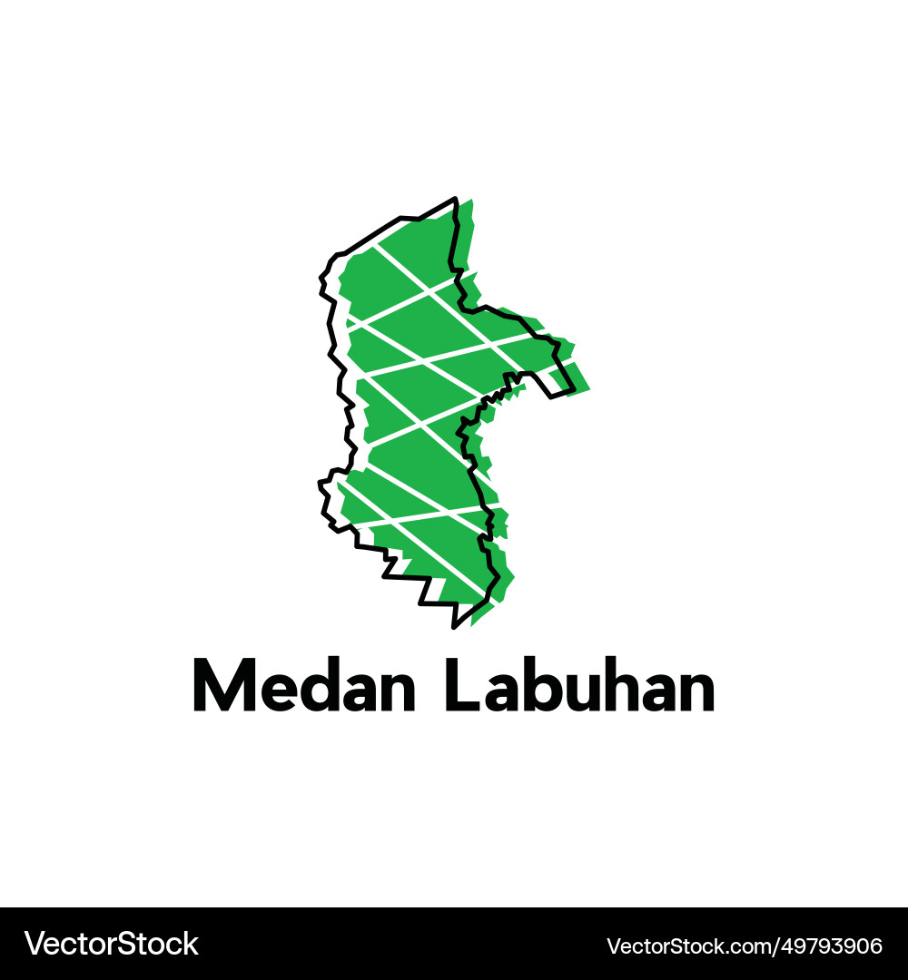 Map city of medan labuhan element graphic Vector Image