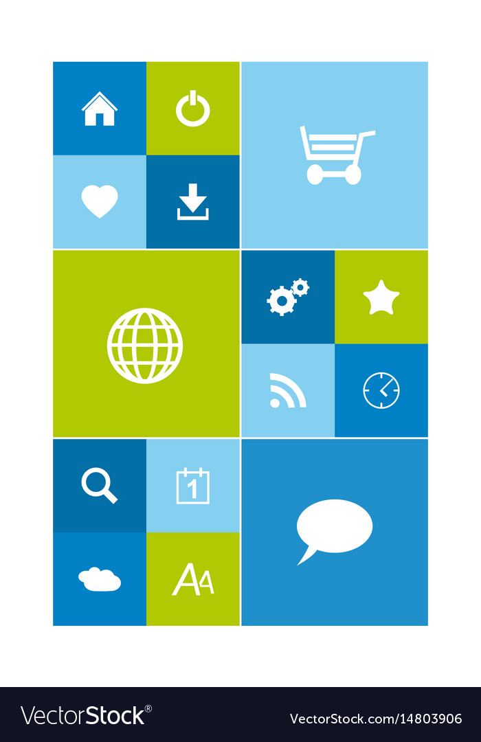 Modern colorful user interface in flat design Vector Image