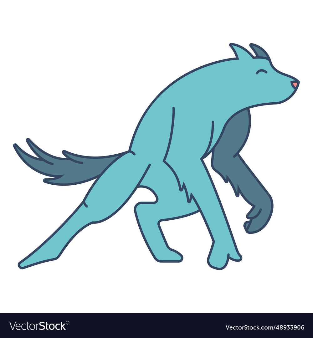 Monster wolf like flat Royalty Free Vector Image
