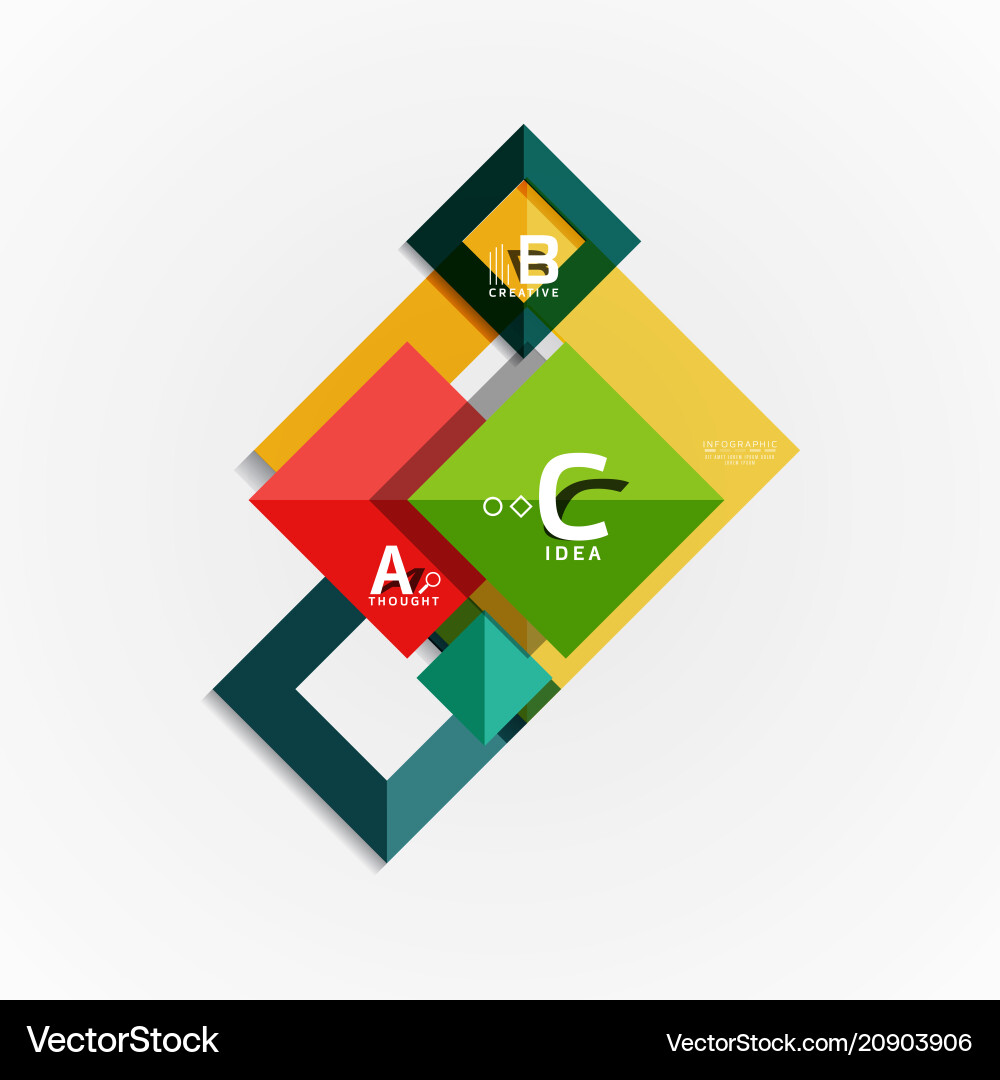 Paper infographic banner template with a b c Vector Image
