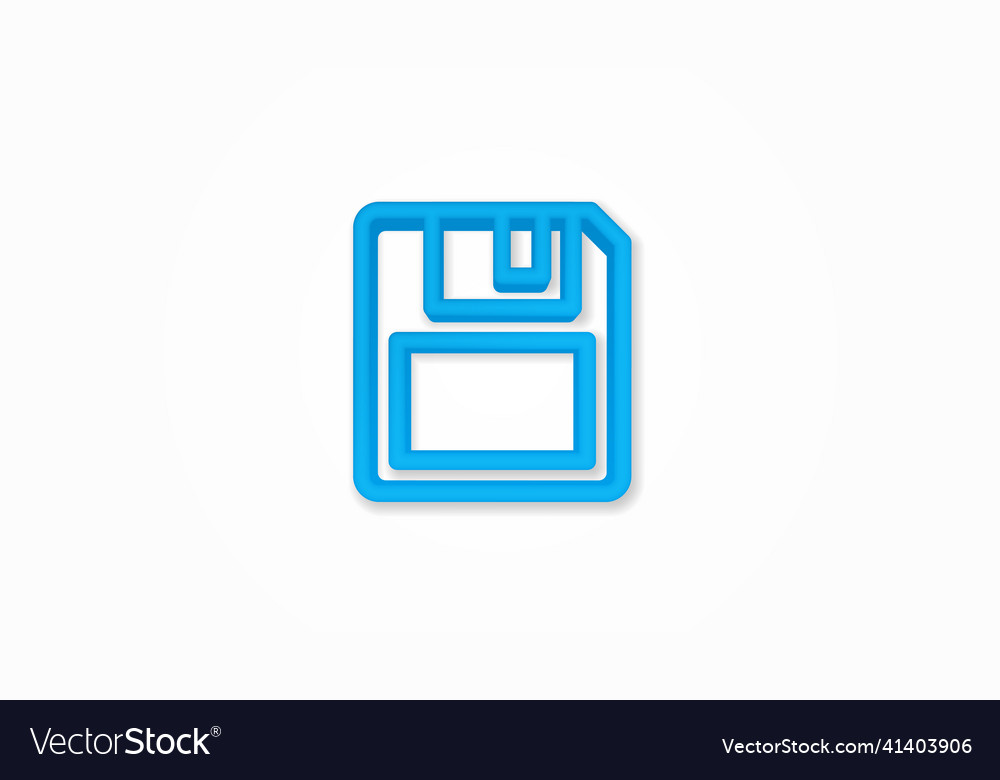Save data diskette realistic icon 3d line Vector Image