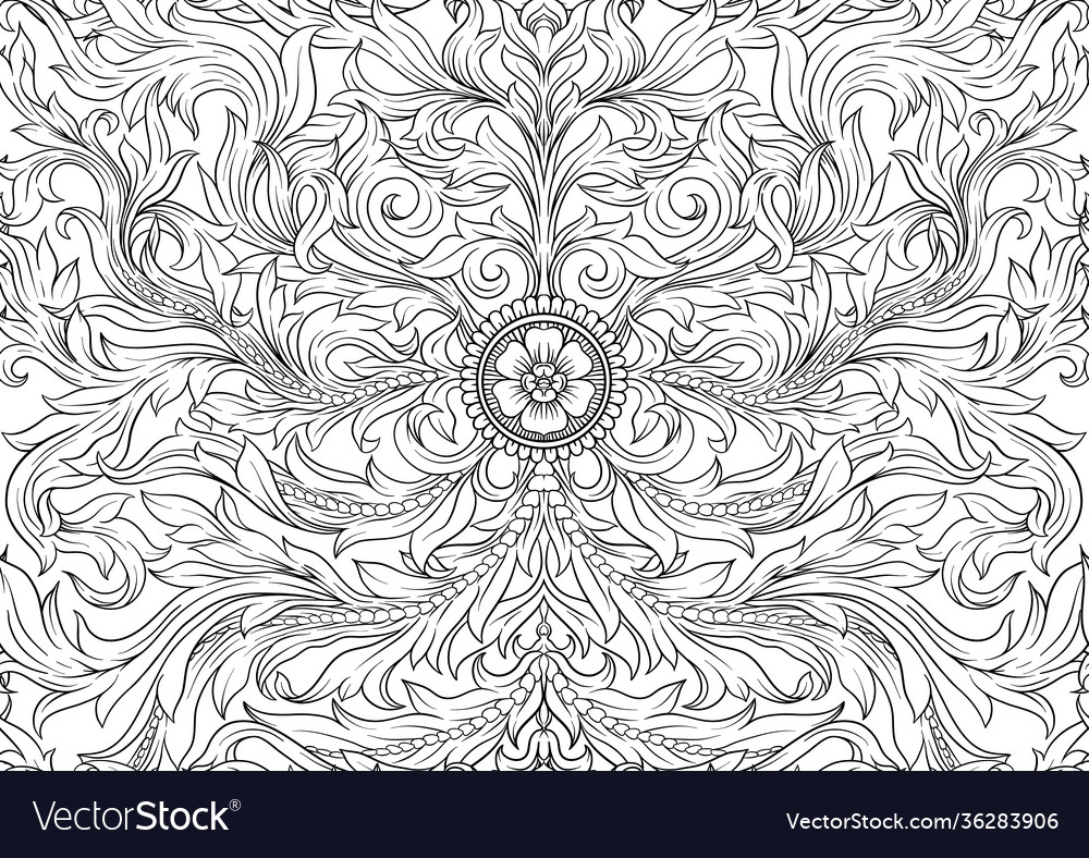 Seamless pattern background in baroque rococo Vector Image