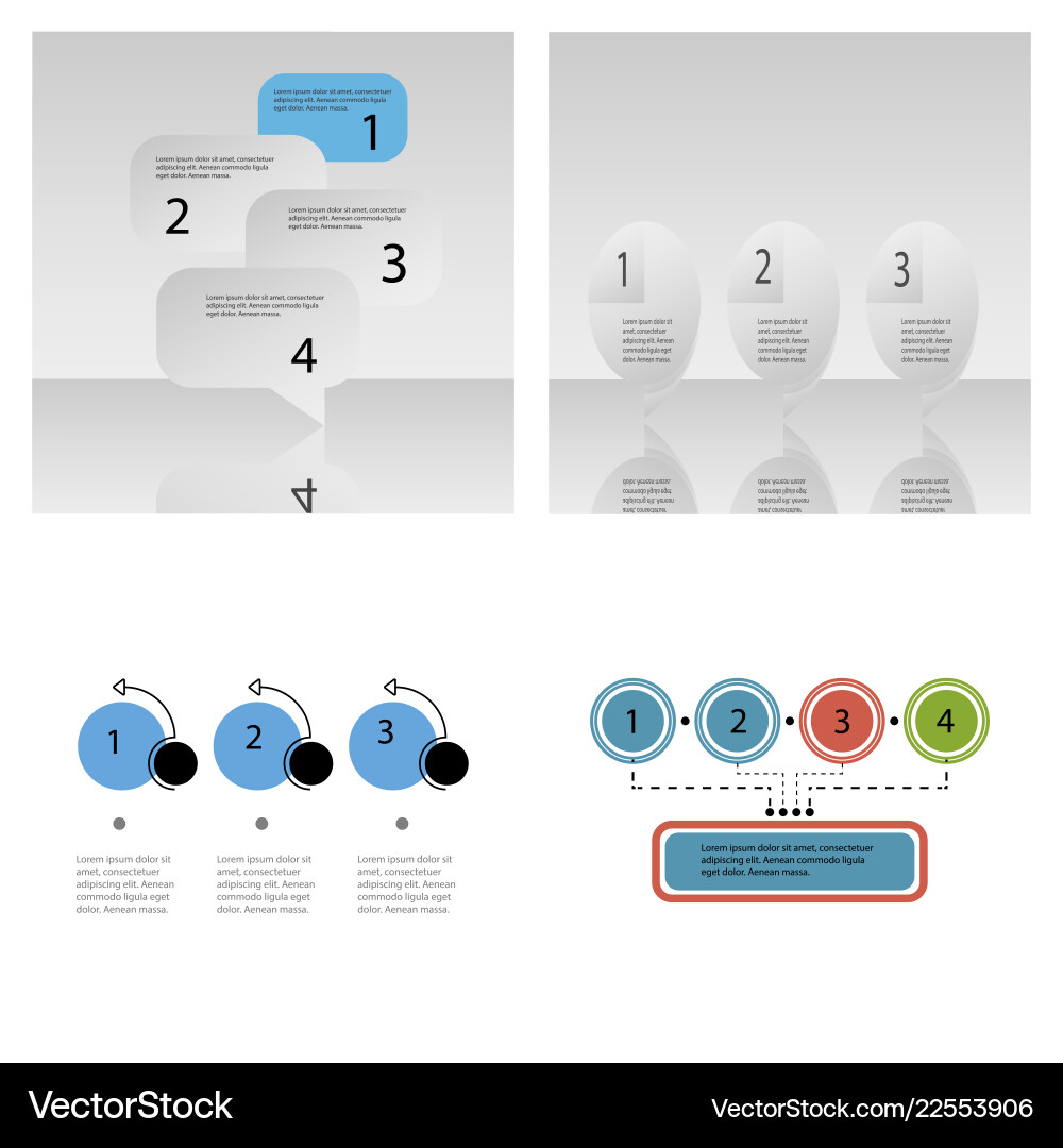 Set of abstract infographics number options Vector Image