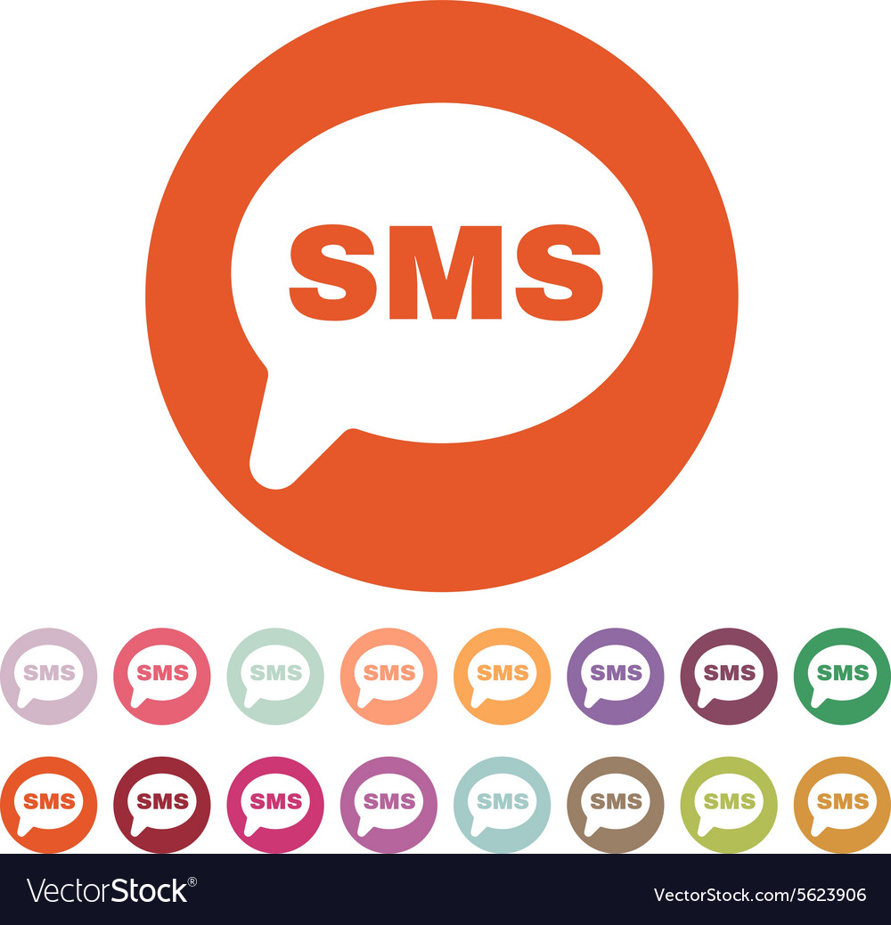 Sms icon text message symbol flat Royalty Free Vector Image