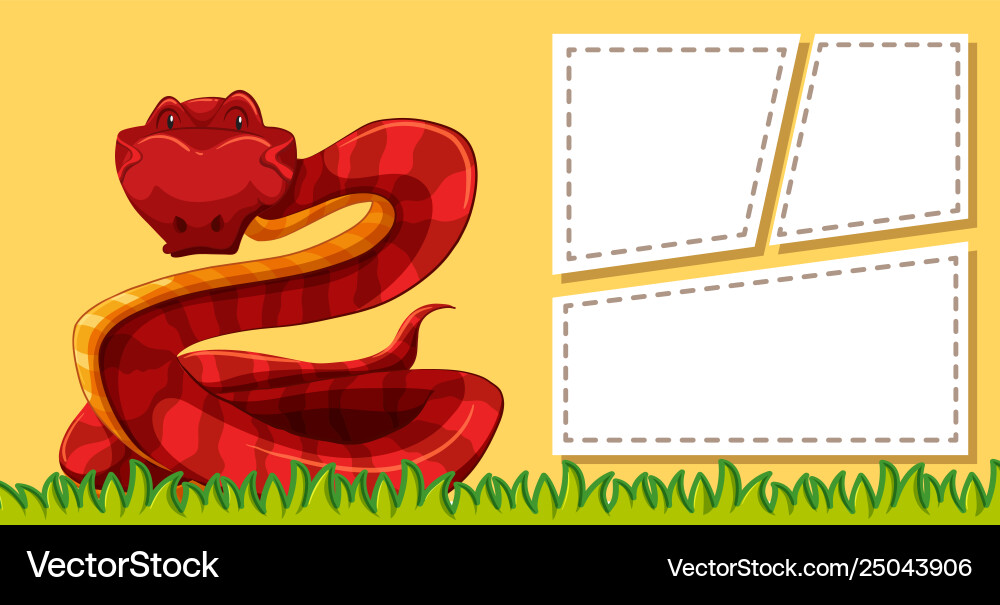 Snake on note template Royalty Free Vector Image