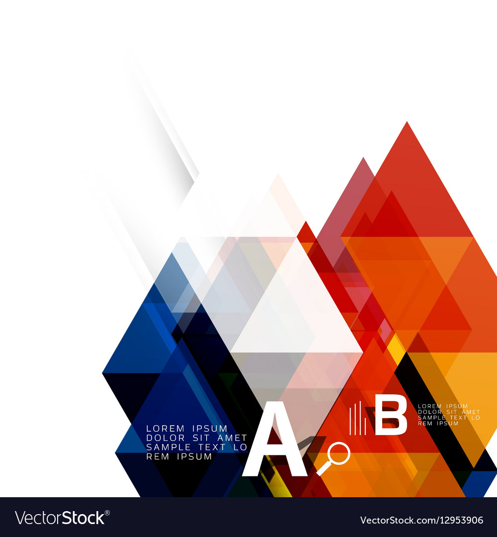 Transparent overlapping triangles Royalty Free Vector Image