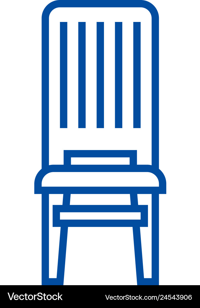 Wooden chair line icon concept flat Royalty Free Vector