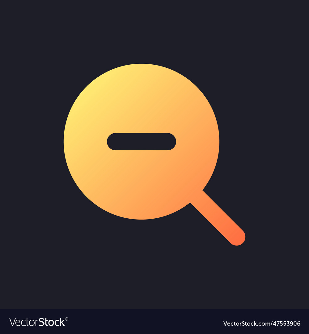 Zoom out transition orange solid gradient ui icon Vector Image