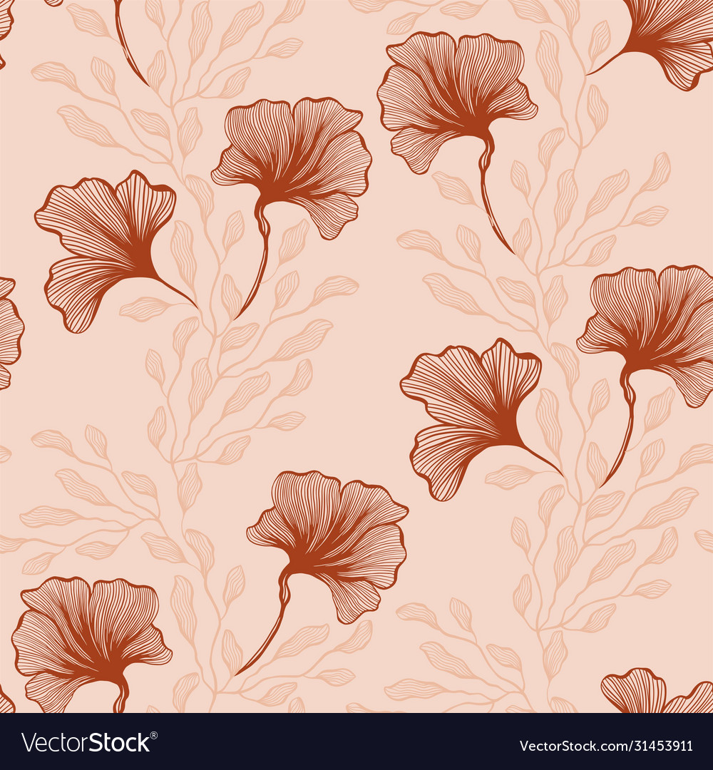 Abstract botanical seamless pattern in light Vector Image