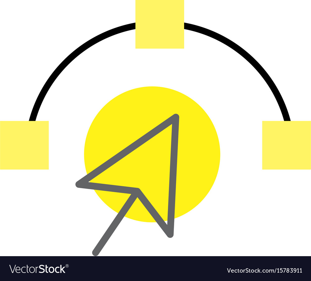 Arrow cursor with nodes design image Royalty Free Vector