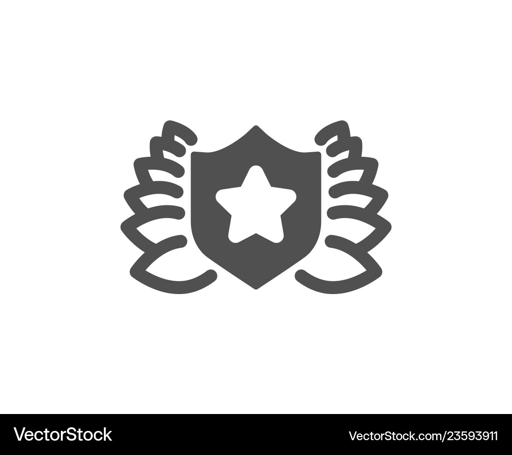 Award shield icon laurel wreath sign Royalty Free Vector