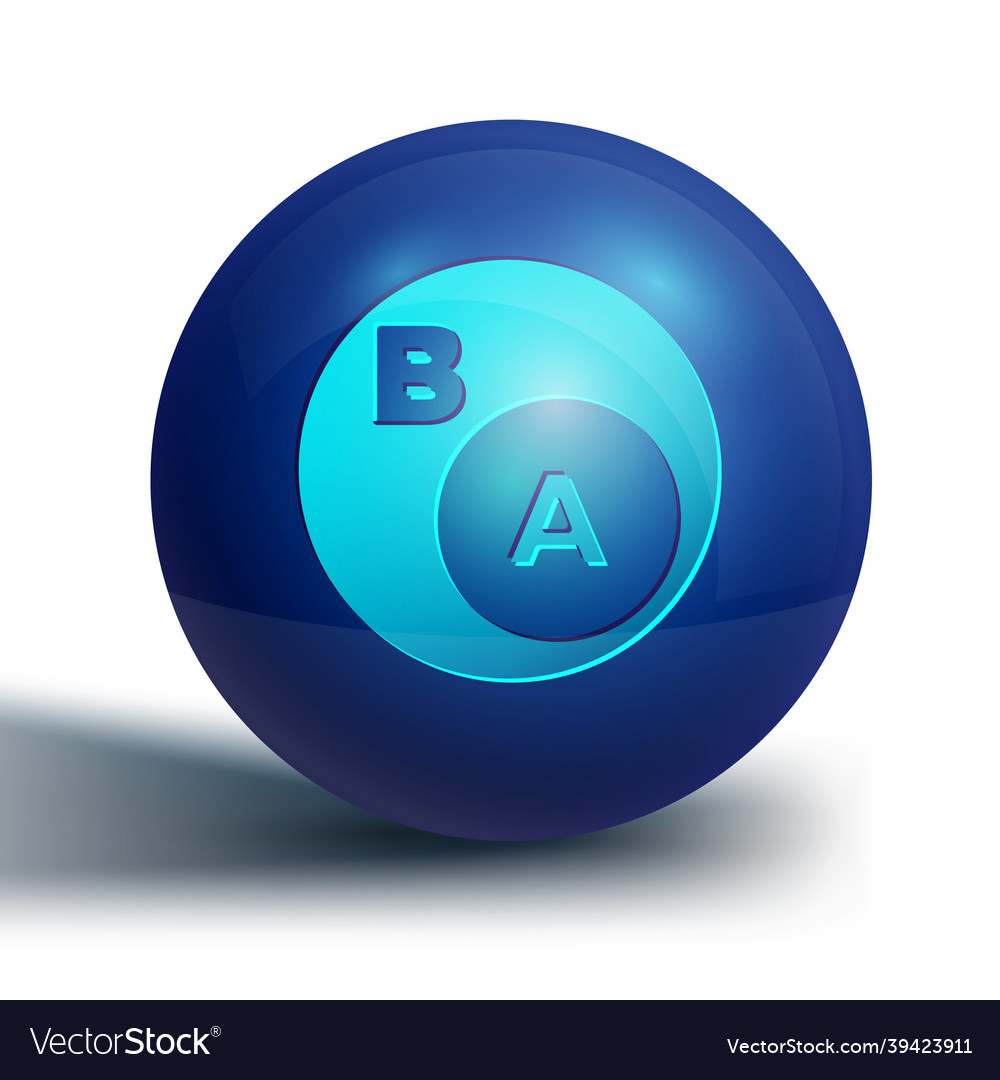 Blue Subsets Mathematics A Is Subset Of B Icon Vector Image