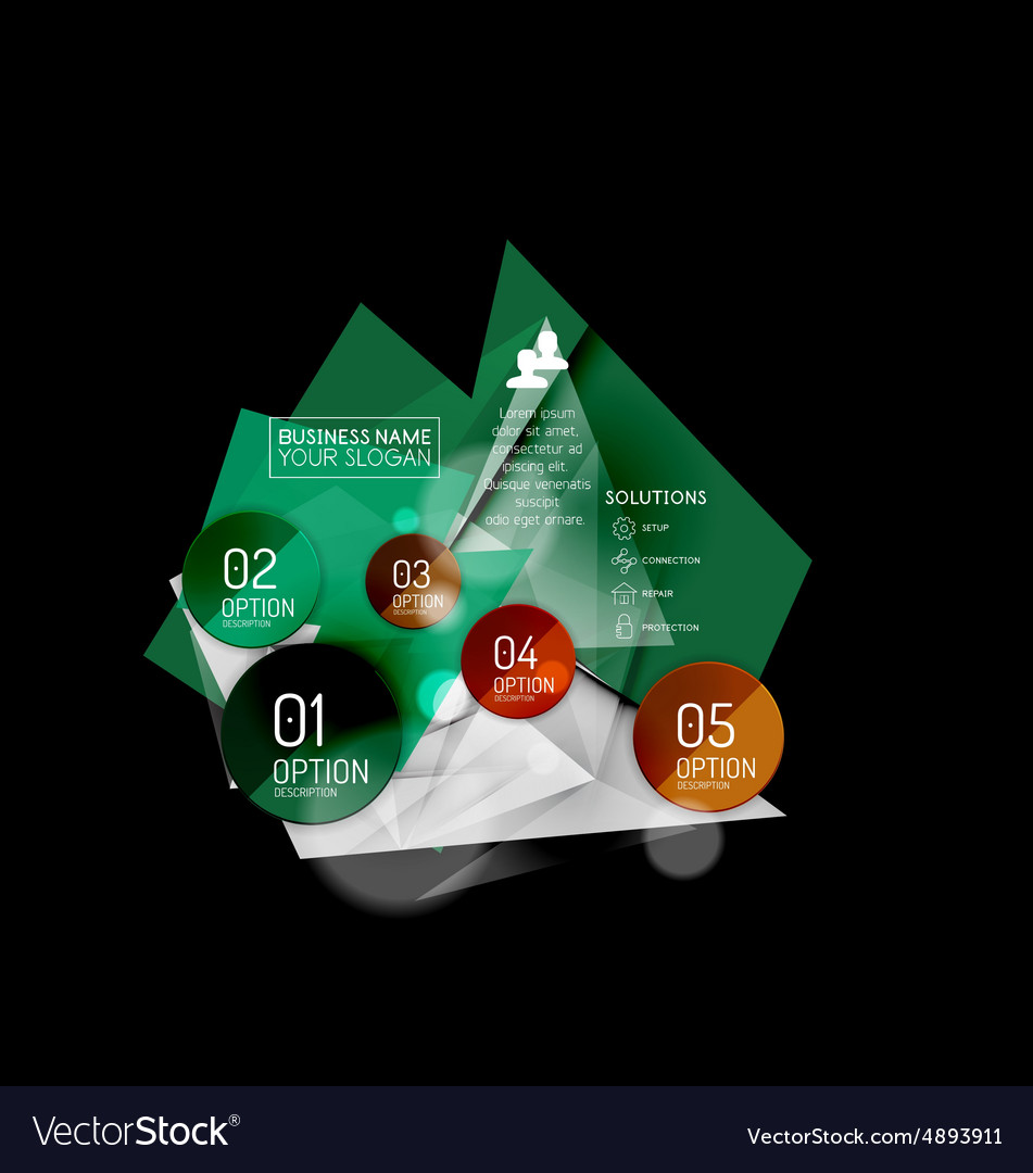 Business abstract triangular infographics layout Vector Image
