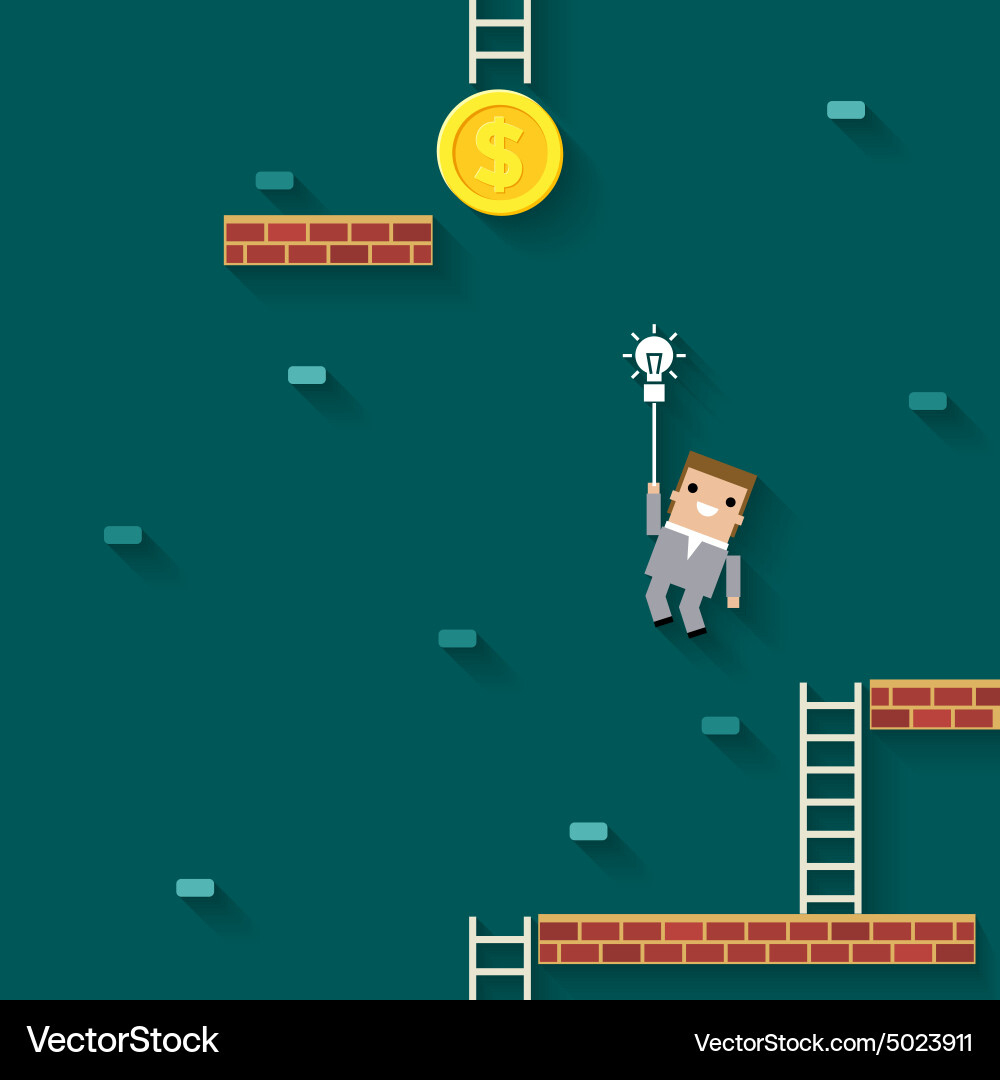 Business like a game on blue green Royalty Free Vector Image