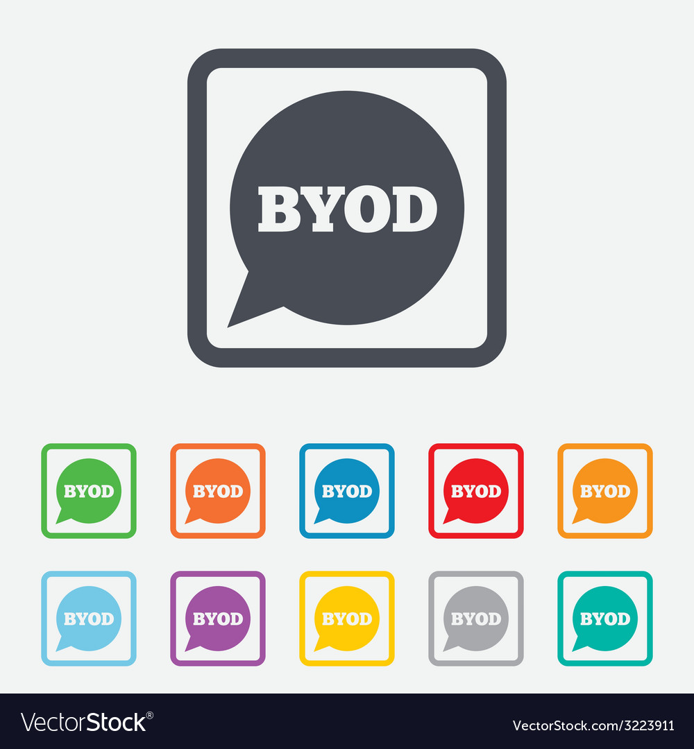 Byod sign icon bring your own device symbol Vector Image