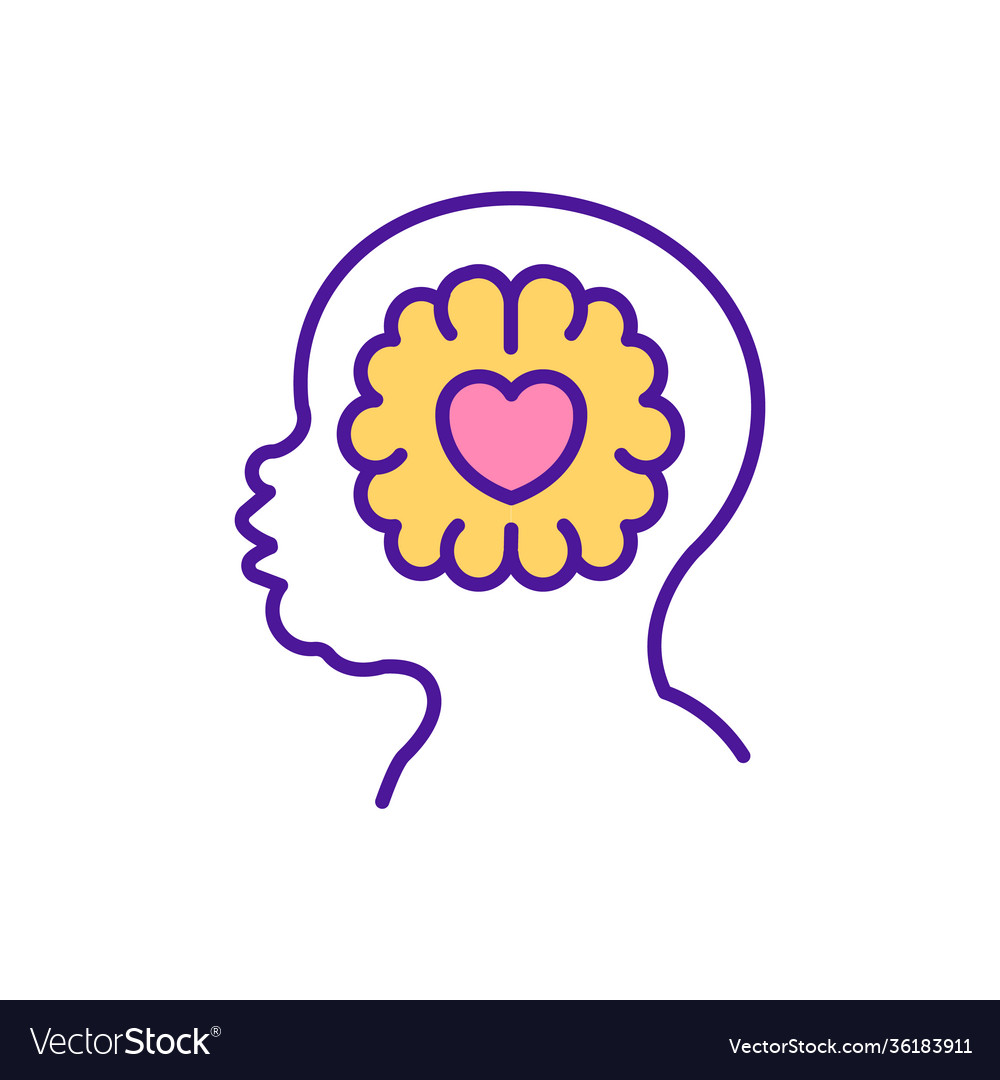 Child emotional intelligence rgb color icon Vector Image Child emotional intelligence rgb color icon Vector Image