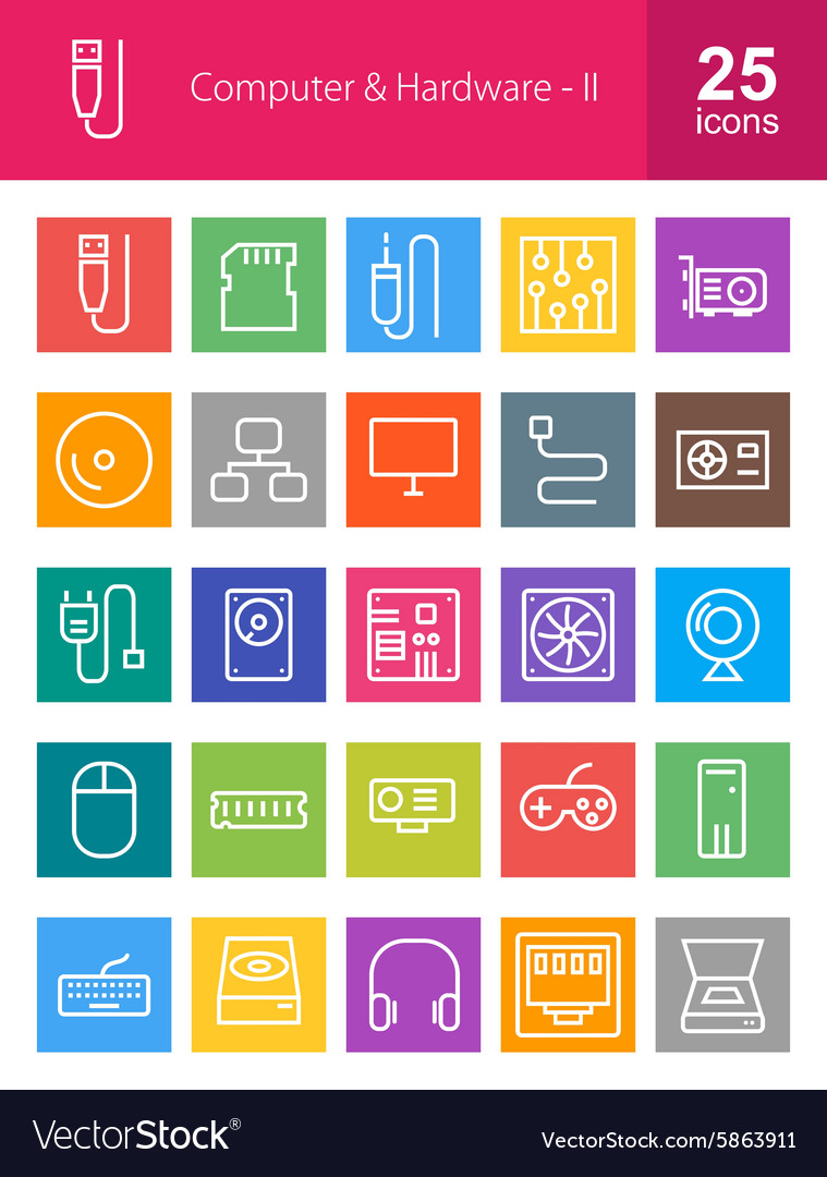 Computer and Hardware Royalty Free Vector Image