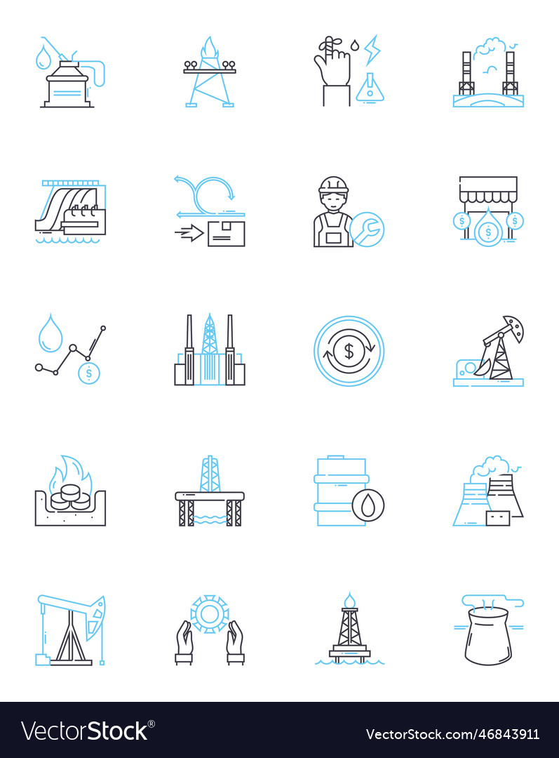 Construction linear icons set foundation Vector Image