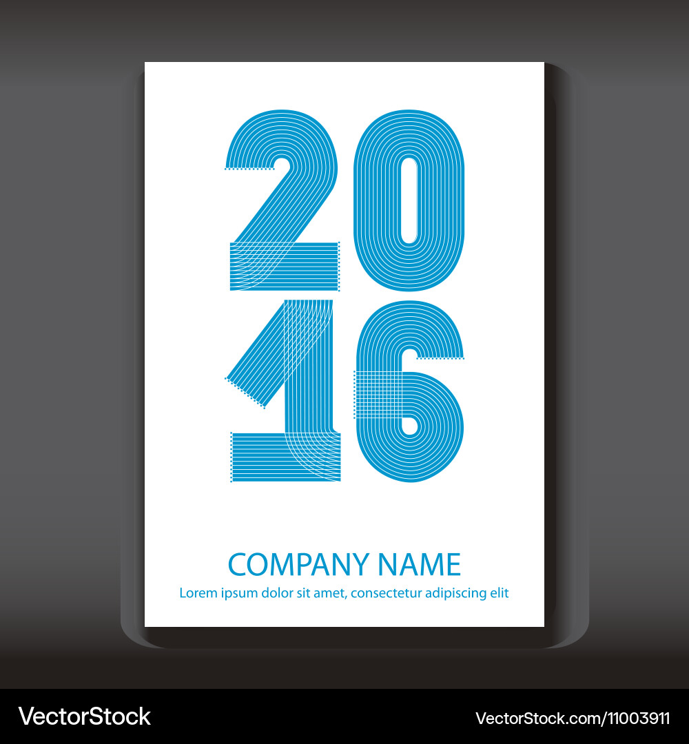 Cover annual report numbers 2016 modern design Vector Image