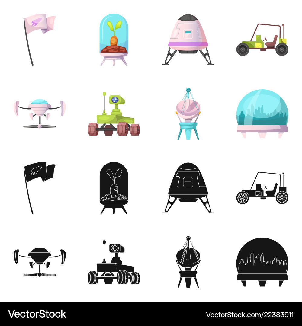 Design of mars and space logo set Royalty Free Vector Image