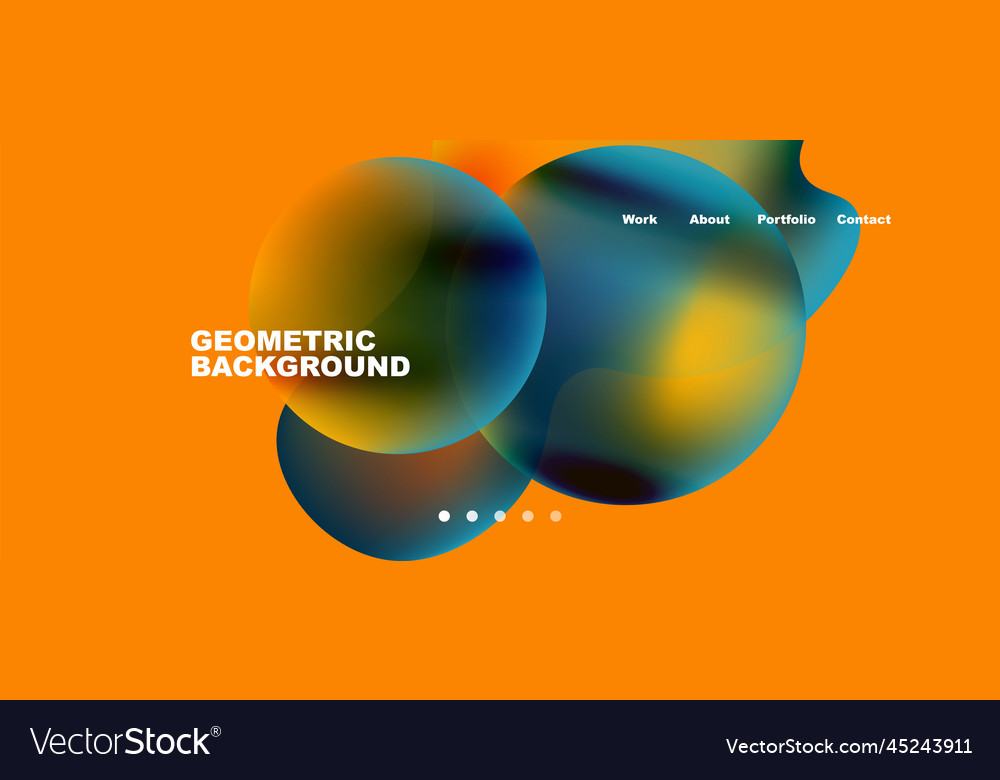 Flowing gradient colors and round elements Vector Image