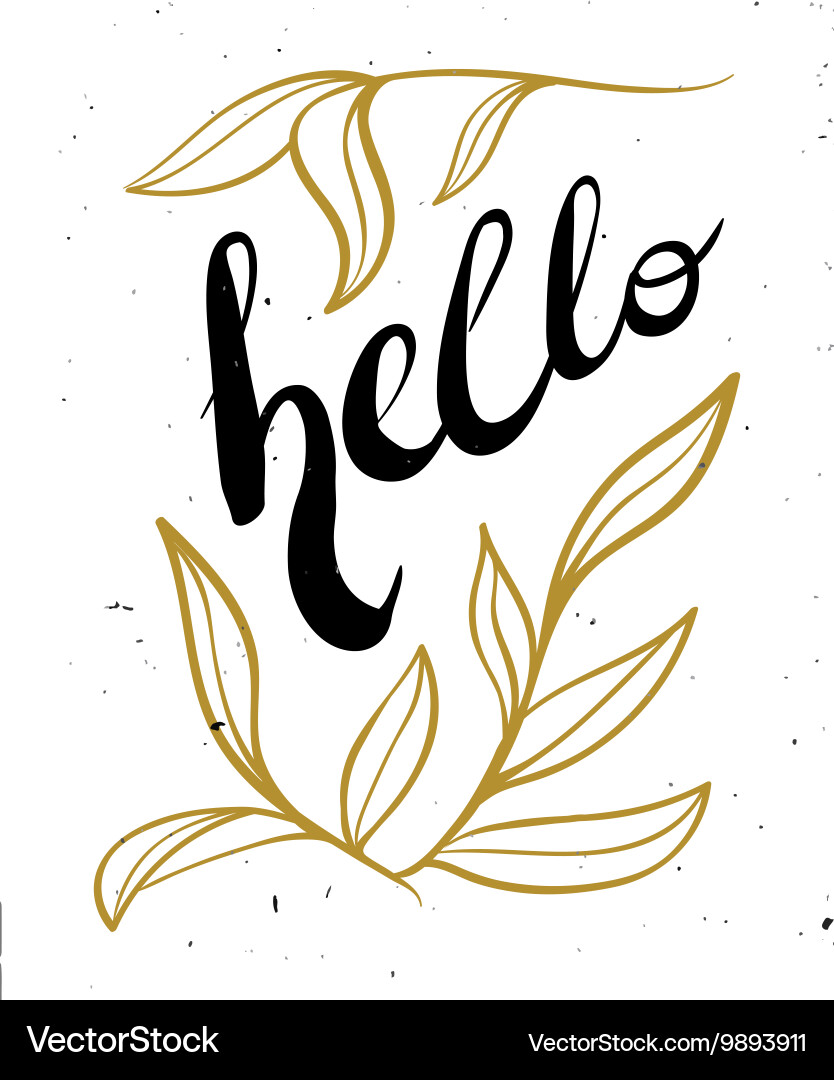 Hand lettering calligraphy black and gold style Vector Image